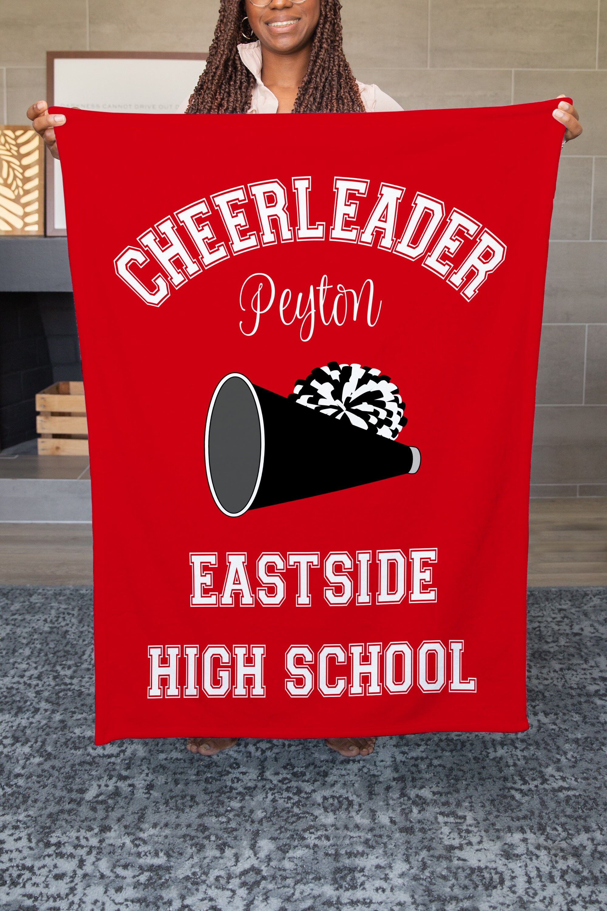 Cheer Blanket Cheer Megaphone Throw Blanket Cheer Coach - Etsy