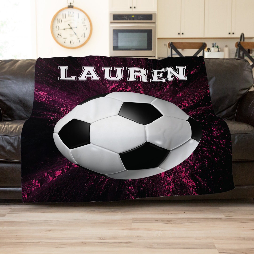 Soccer Ball Blanket, Soccer Birthday Gift, Soccer Girl Present ...