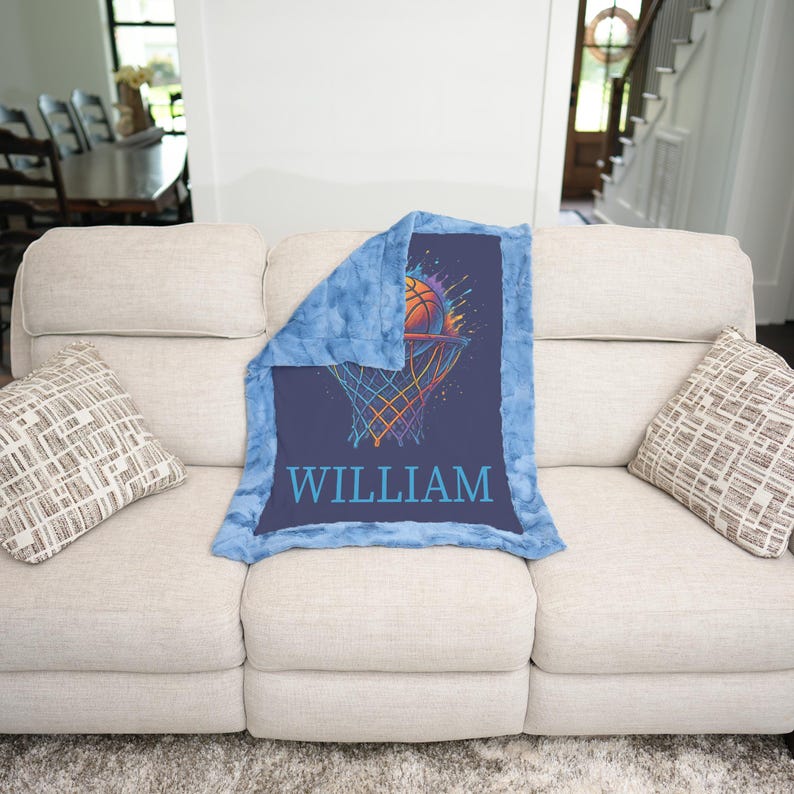 Personalized Basketball Drip Blanket – Custom Name Sports Throw With ...