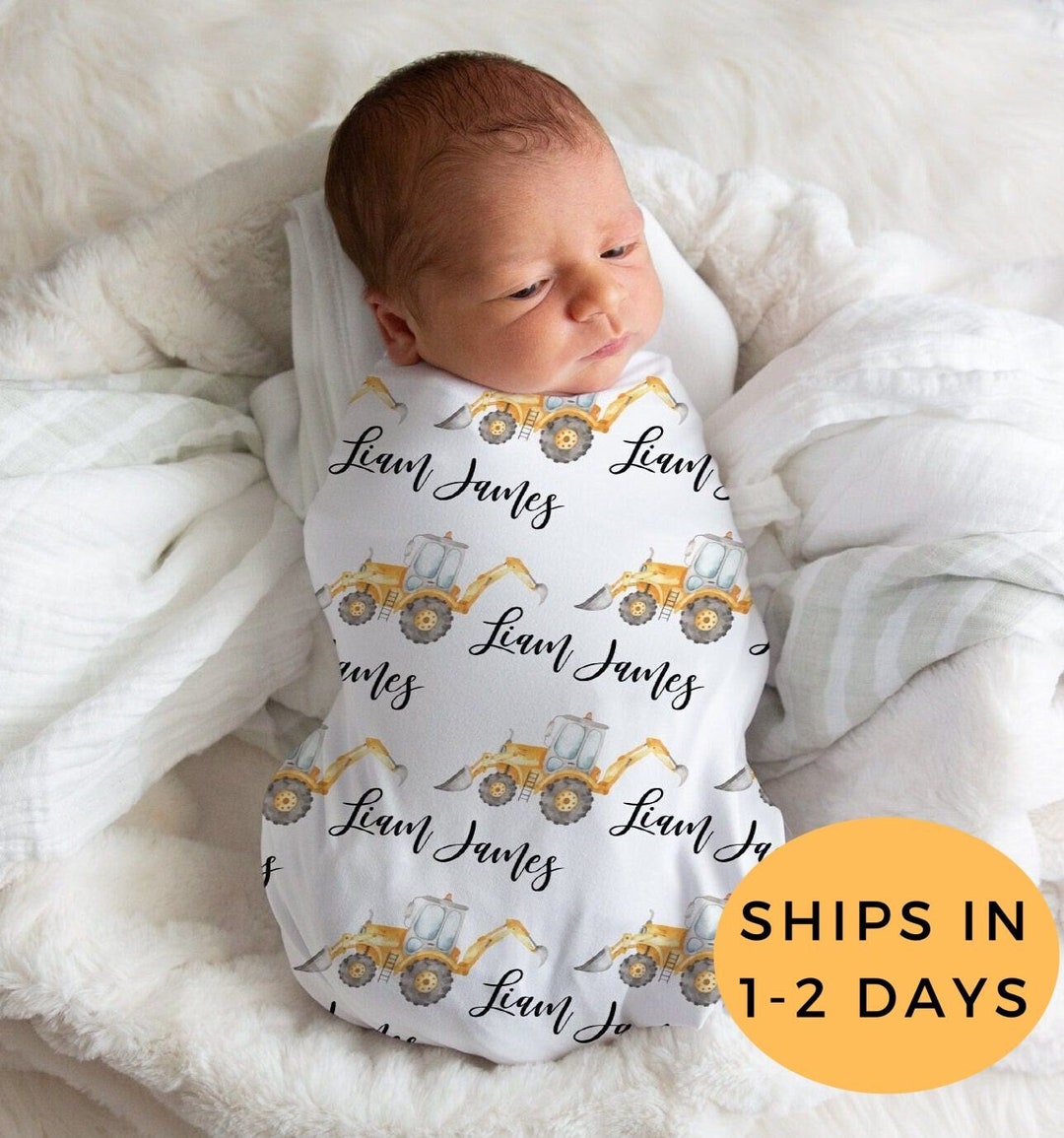 Excavator Blanket Building & Construction Custom Swaddle - Etsy
