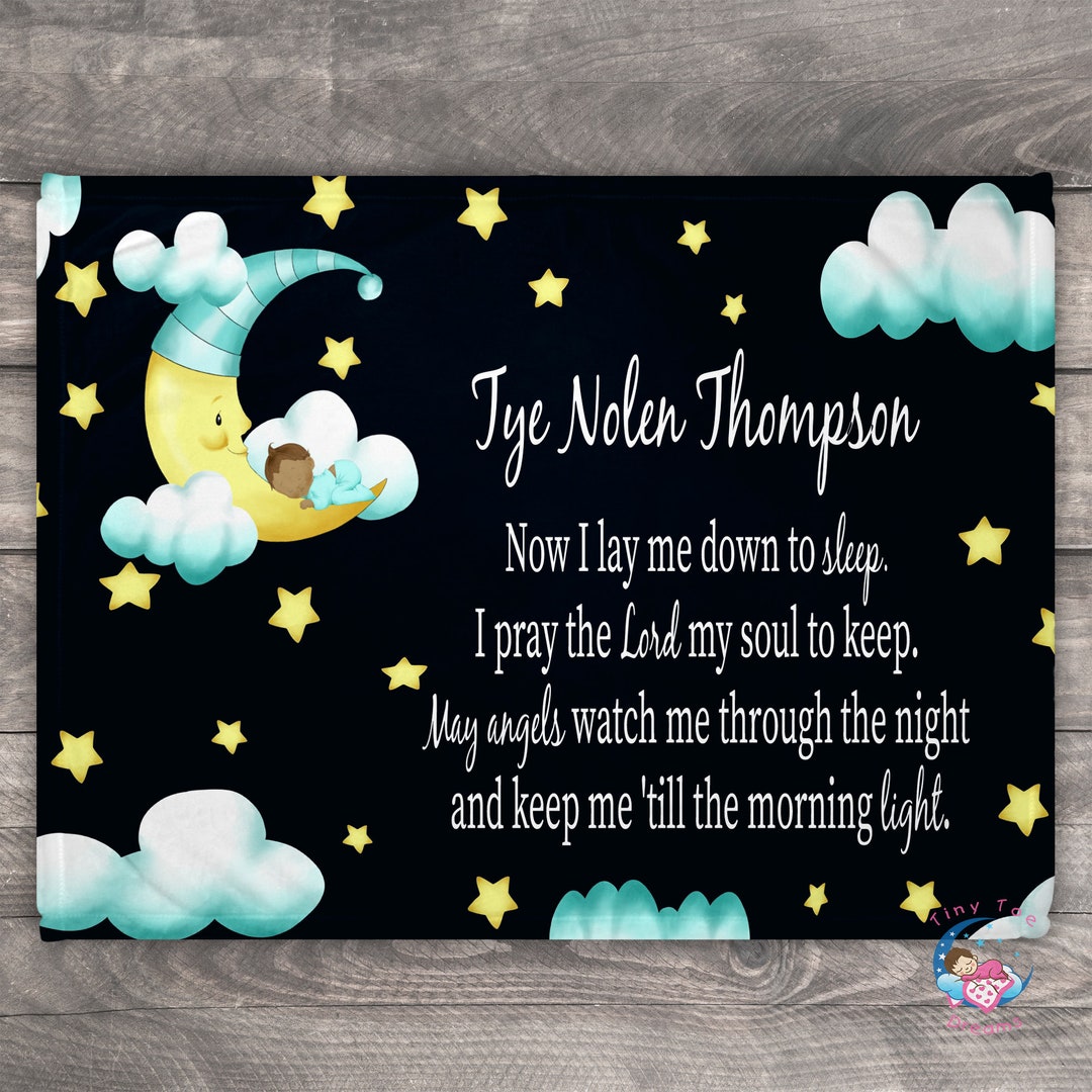 Prayer Blanket, Now I Lay Me Down to Sleep Blanket, Christian Baptism ...