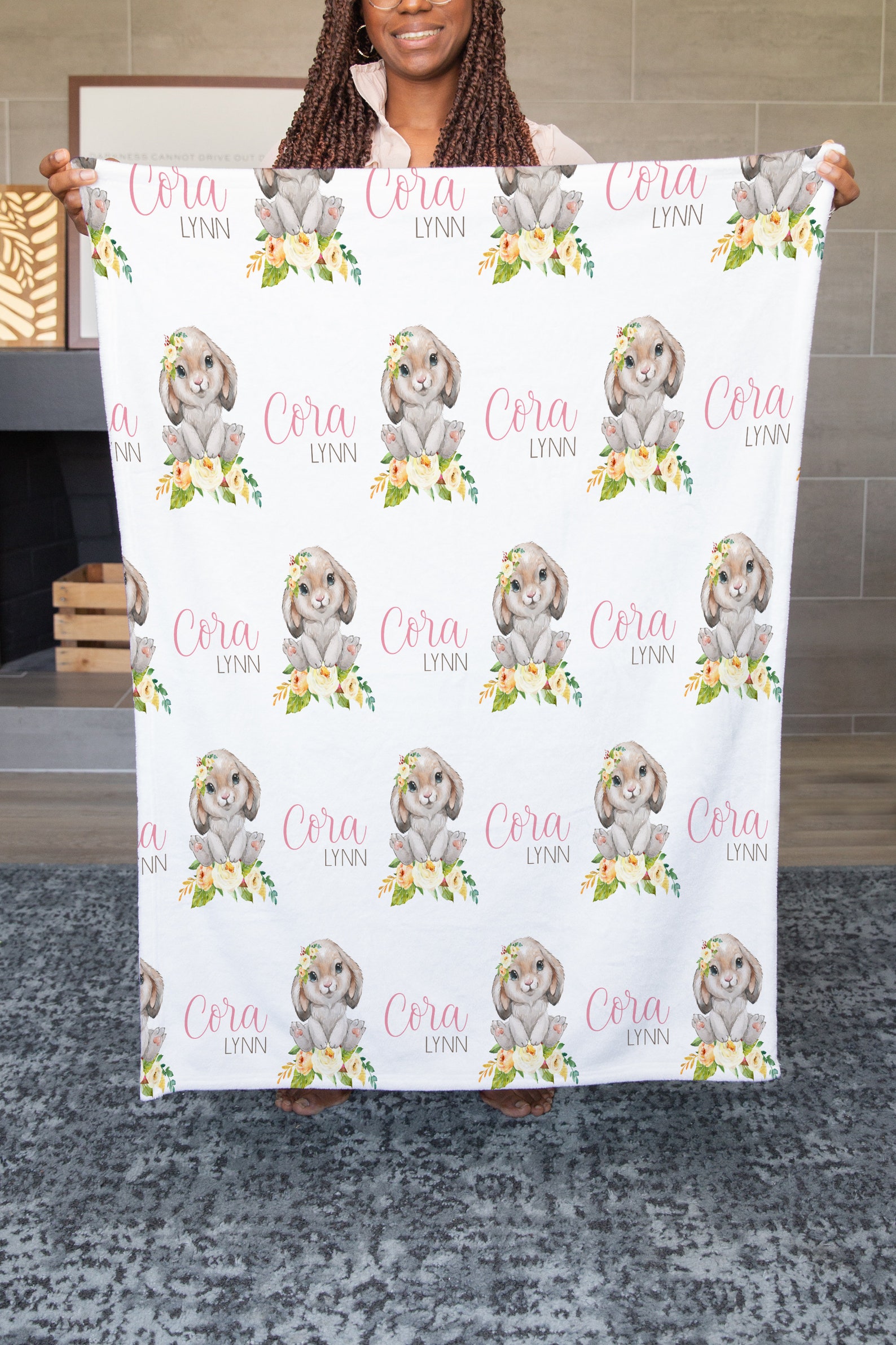 Bunny Blanket Custom Throw Blanket Personalized Blanket - Etsy