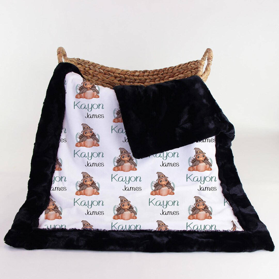Turkey Blanket, Thanksgiving Blanket for Baby, Personalized Toddler ...
