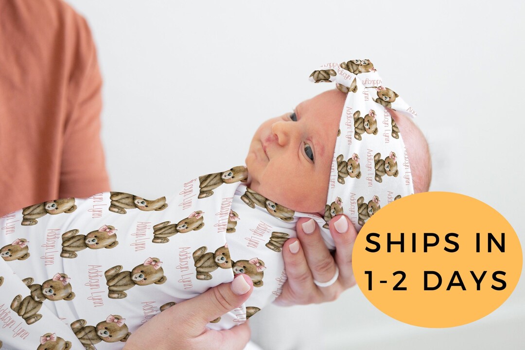 Teddy Bear Swaddle Bear Baby Girl Personalized Swaddle Bear - Etsy