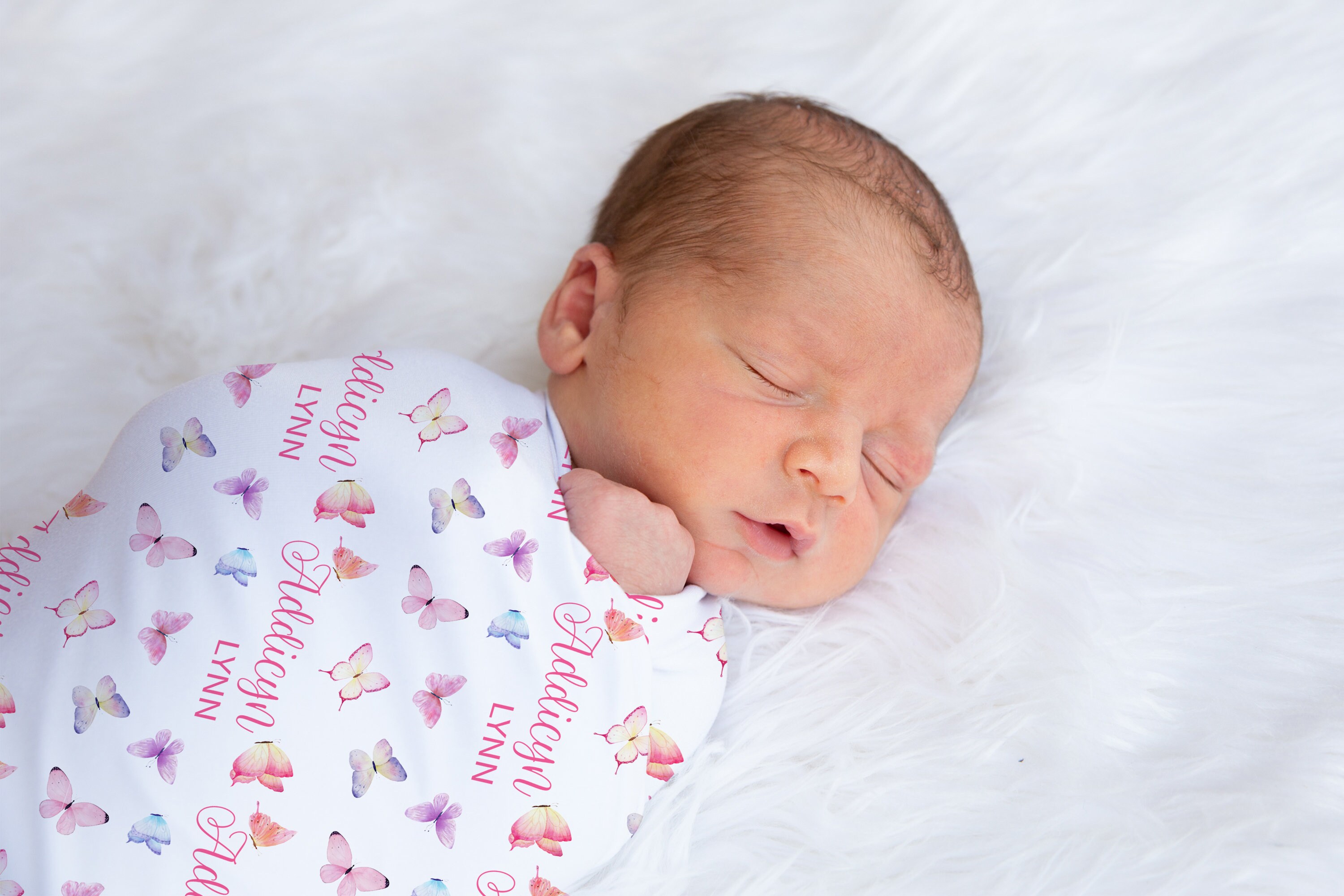 Butterfly Personalized Swaddle Blanket Custom Swaddle - Etsy