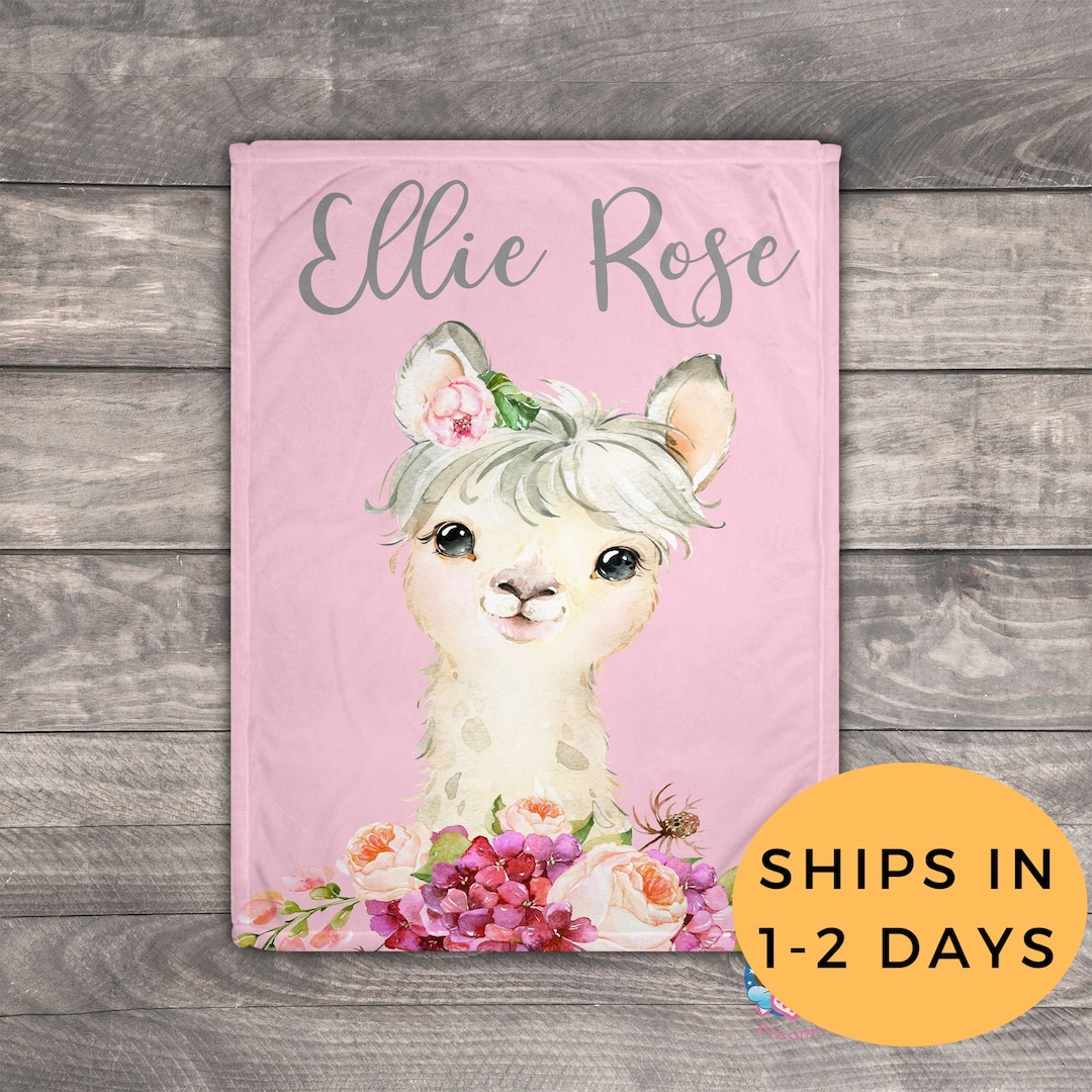 Llama Blanket, Custom Baby Blanket, Llama Gifts, Personalized Baby ...