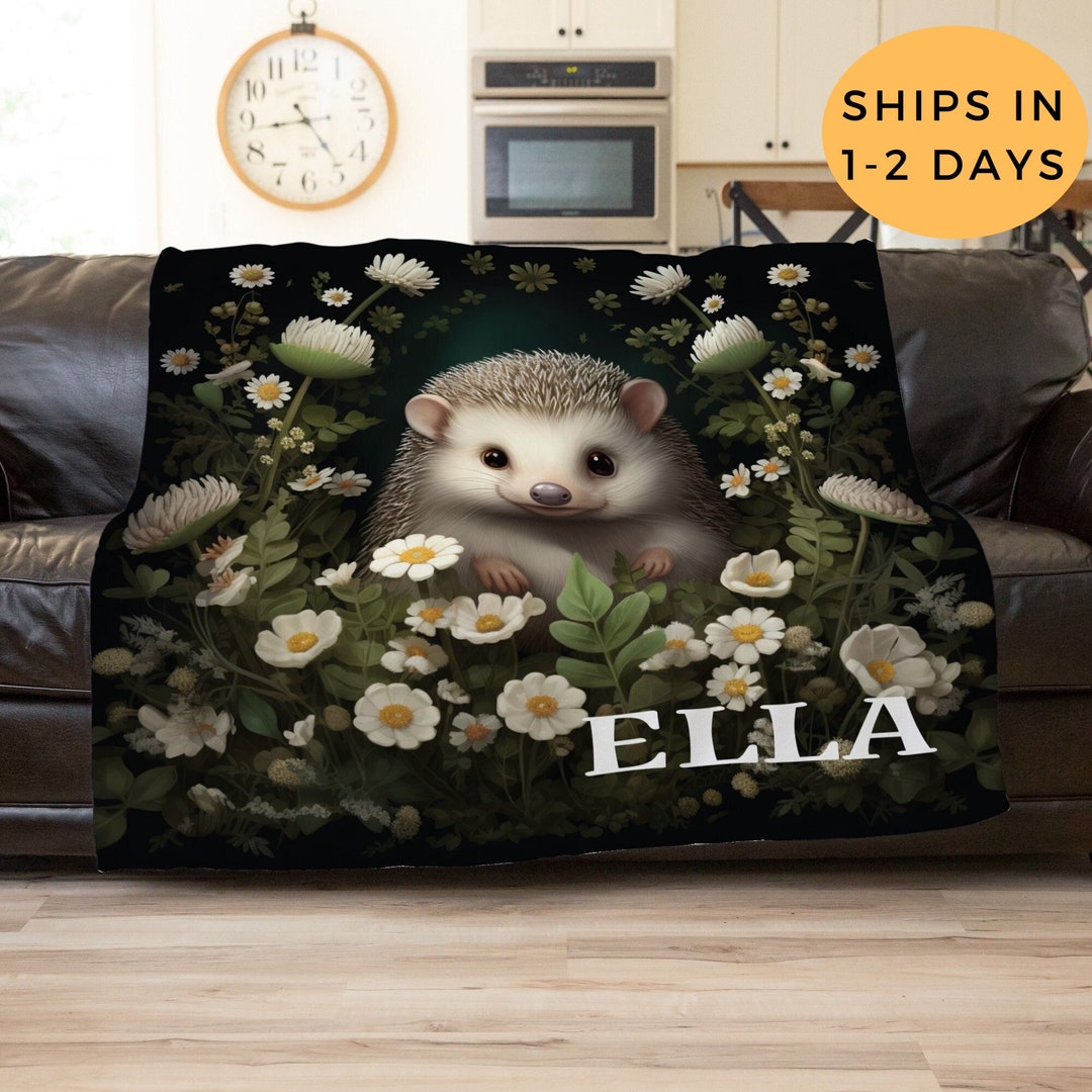 Hedgehog Blanket, Hedgehog Gifts, Personalized Hedgehog Throw Blanket ...