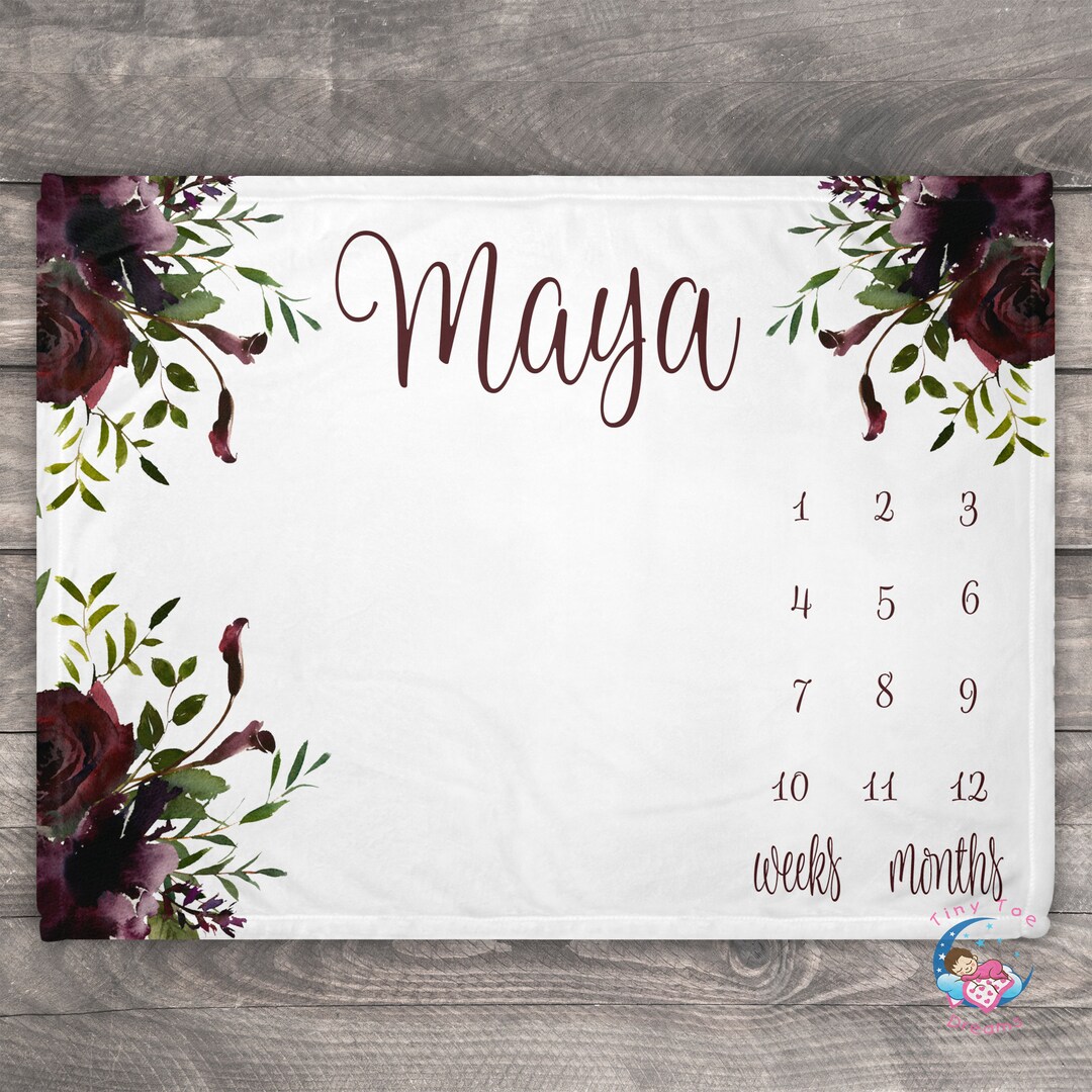 Baby Monthly Milestone Blanket, Baby Month Blanket, Modern Baby Blanket ...