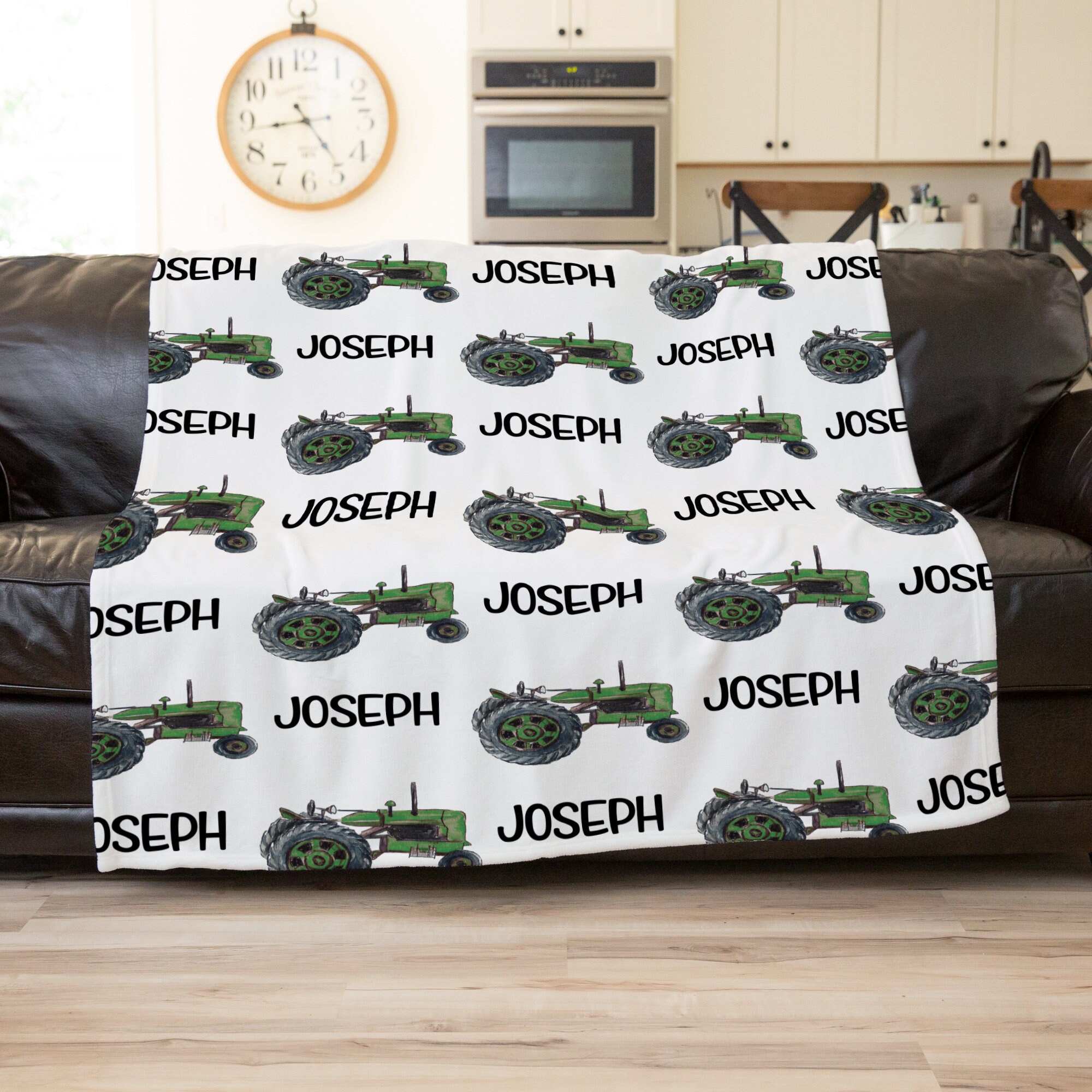 Tractor Boy Blanket Baby Name Blanket Personalized Blanket | Etsy