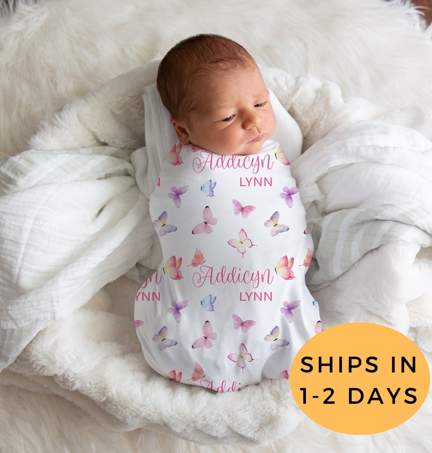 Butterfly Personalized Swaddle Blanket Custom Swaddle - Etsy