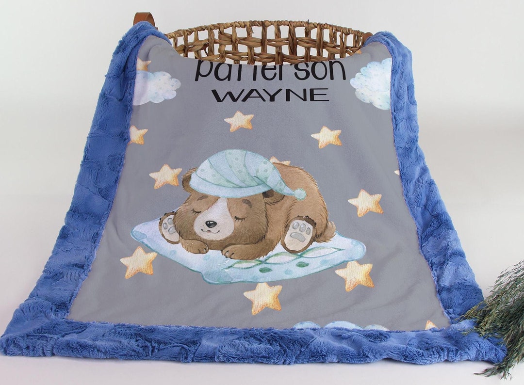 Bear Blanket, Personalized Bear Throw Blanket, Toddler Nap Blanket ...