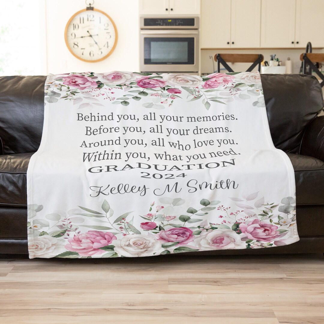Graduation Blanket, Senior 2024 Present, Personalized High School Grad ...