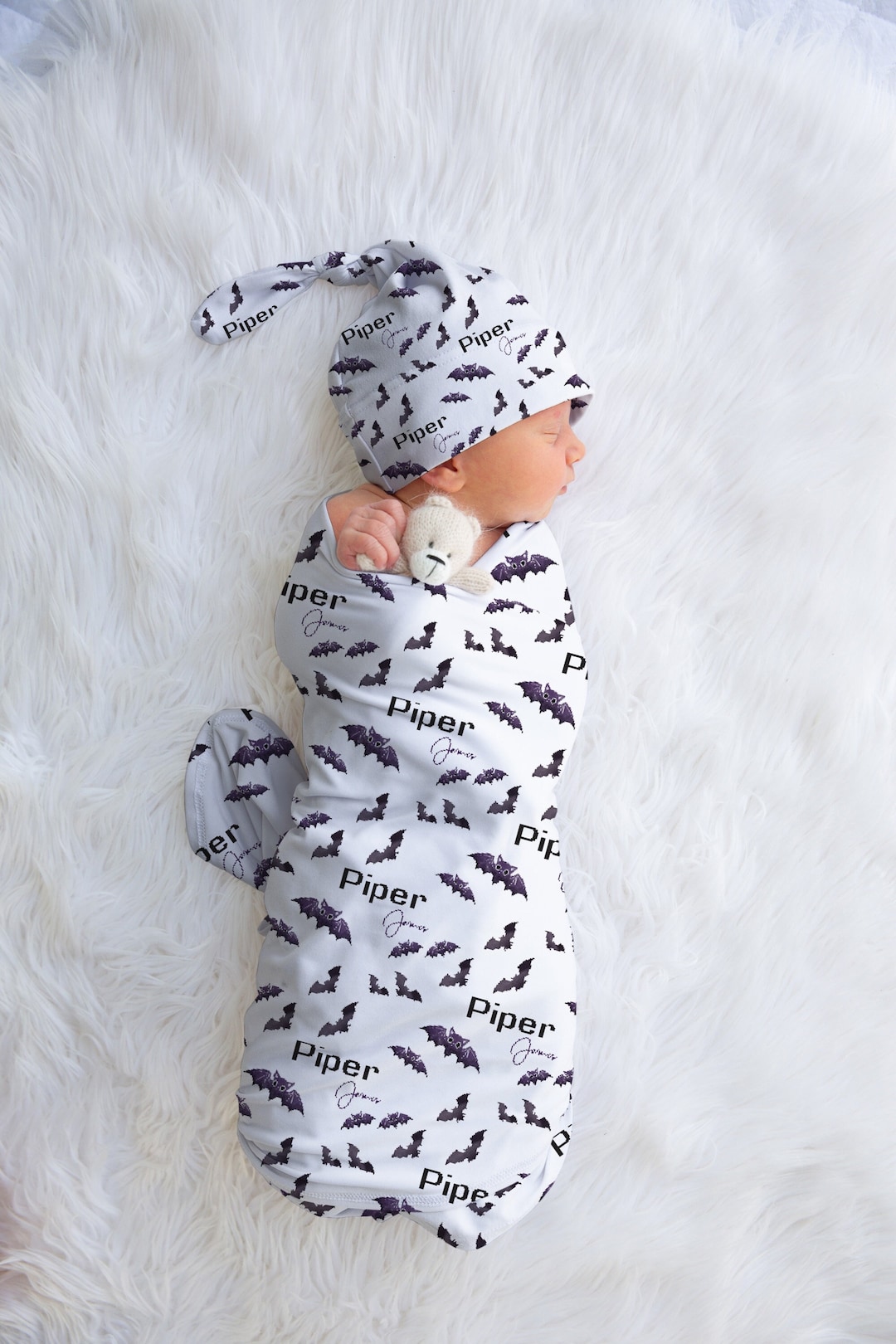 Bat Swaddle, Halloween Baby Blanket, Personalized Newborn Swaddle, Baby ...