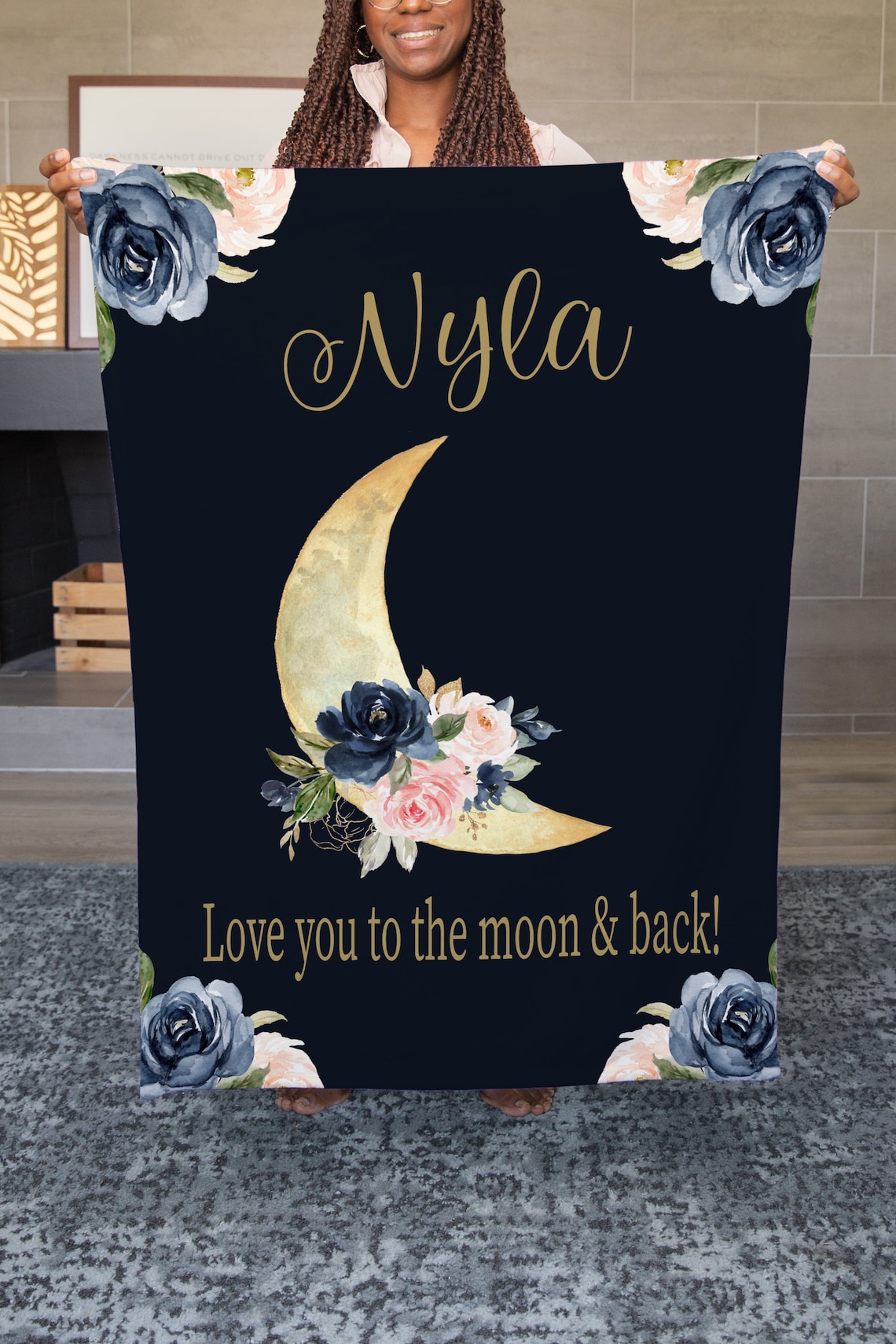 Love You To The Moon And Back Moon Throw Blanket Moon Baby | Etsy