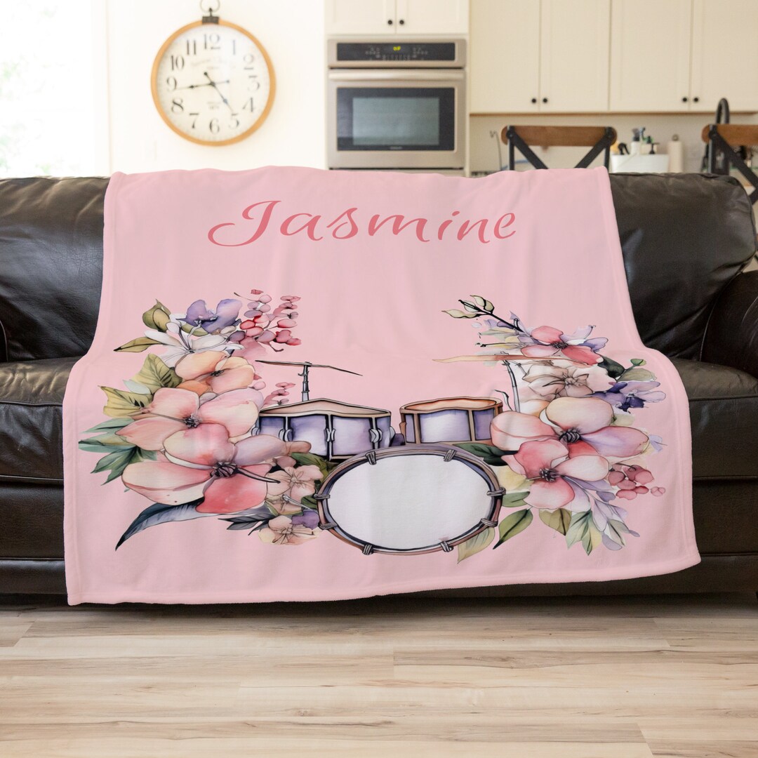 Personalized Music Blanket, Drum Blanket, Music Lover Gift for Her ...