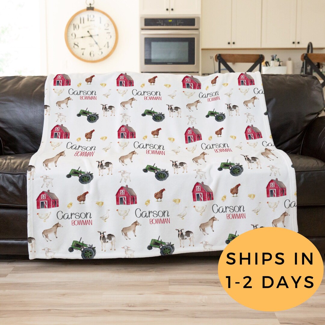 Farm Animal Blanket Personalized Farm Blanket Custom Animal - Etsy