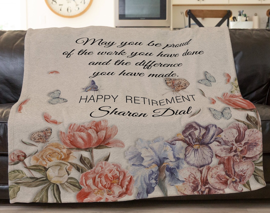 Retirement Blankets for Women, Female Retirement Gifts, Personalized ...