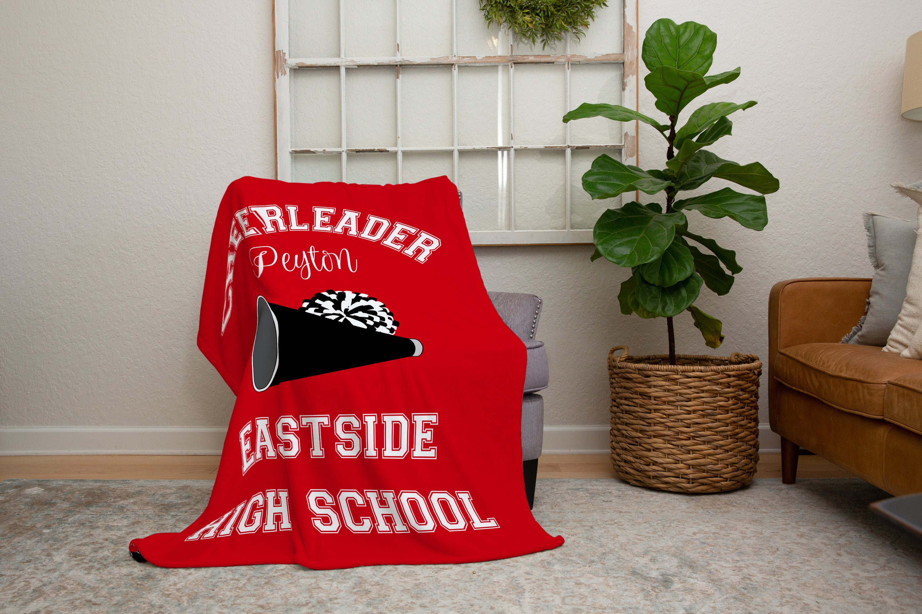 Cheer Blanket Cheer Megaphone Throw Blanket Cheer Coach - Etsy