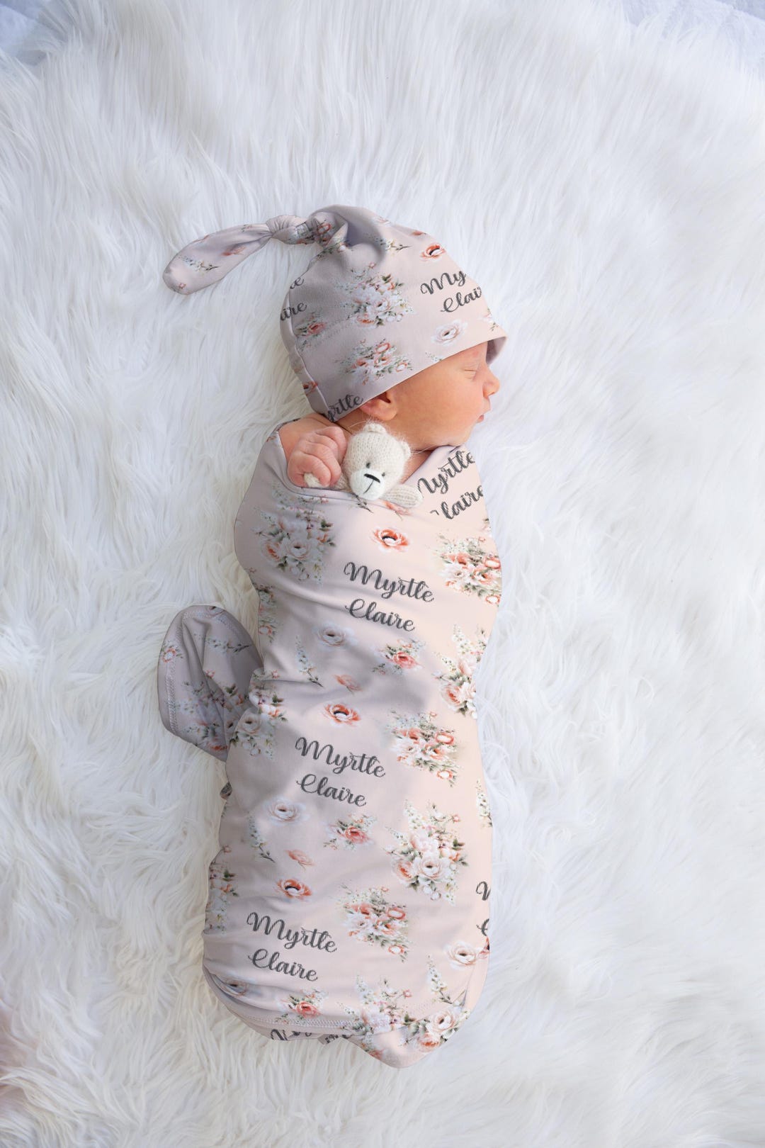 Personalized Floral Baby Swaddle – Custom Name Newborn - Etsy