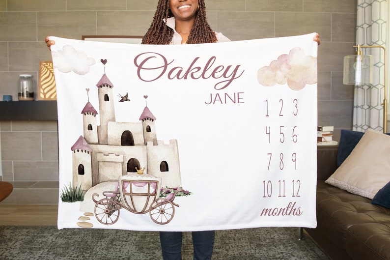 Castle Milestone Blanket Custom Milestone Baby Girl Blanket - Etsy