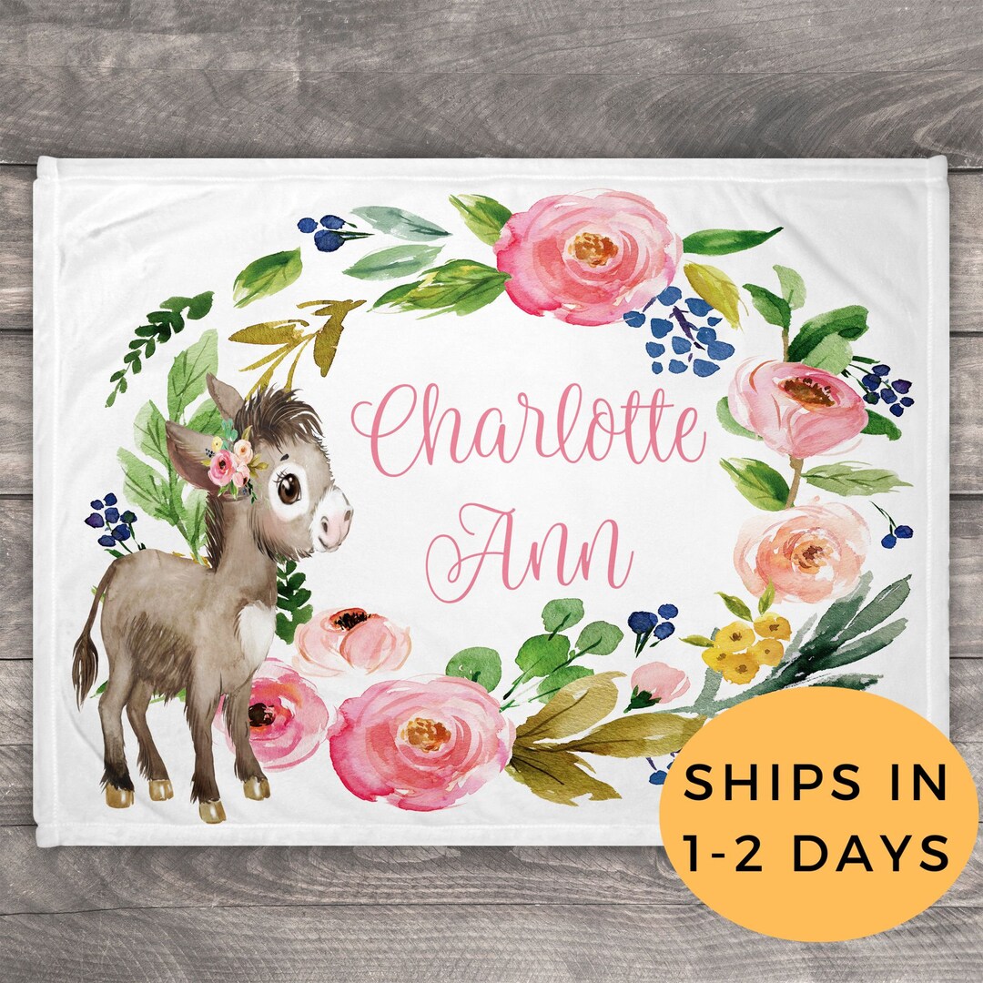 Donkey Blanket Personalized Baby Stroller Blanket Custom - Etsy