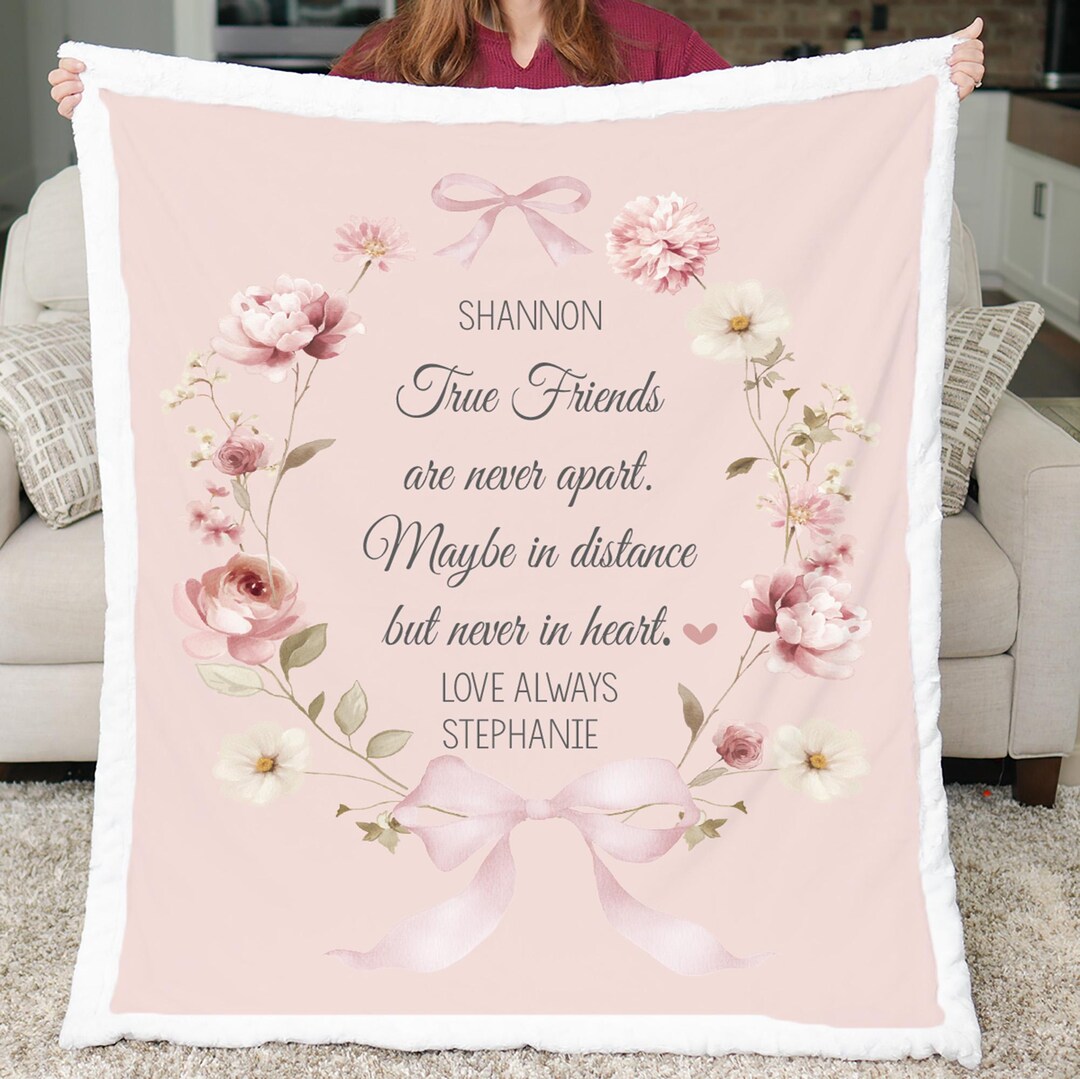 Personalized True Friends Floral Minky Blanket - Etsy