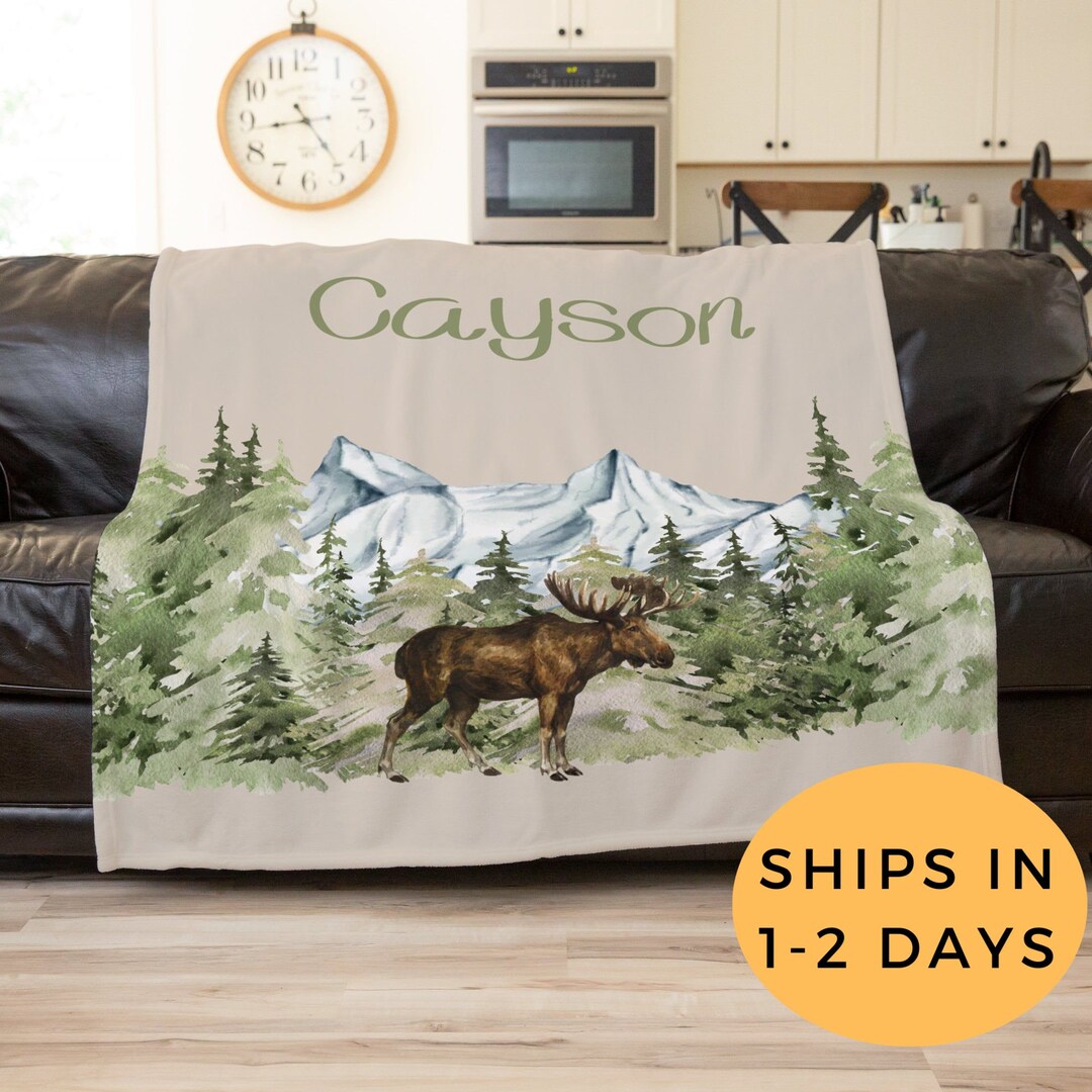 Moose Blanket Moose Gift Moose Nursery Young Adult Gift - Etsy