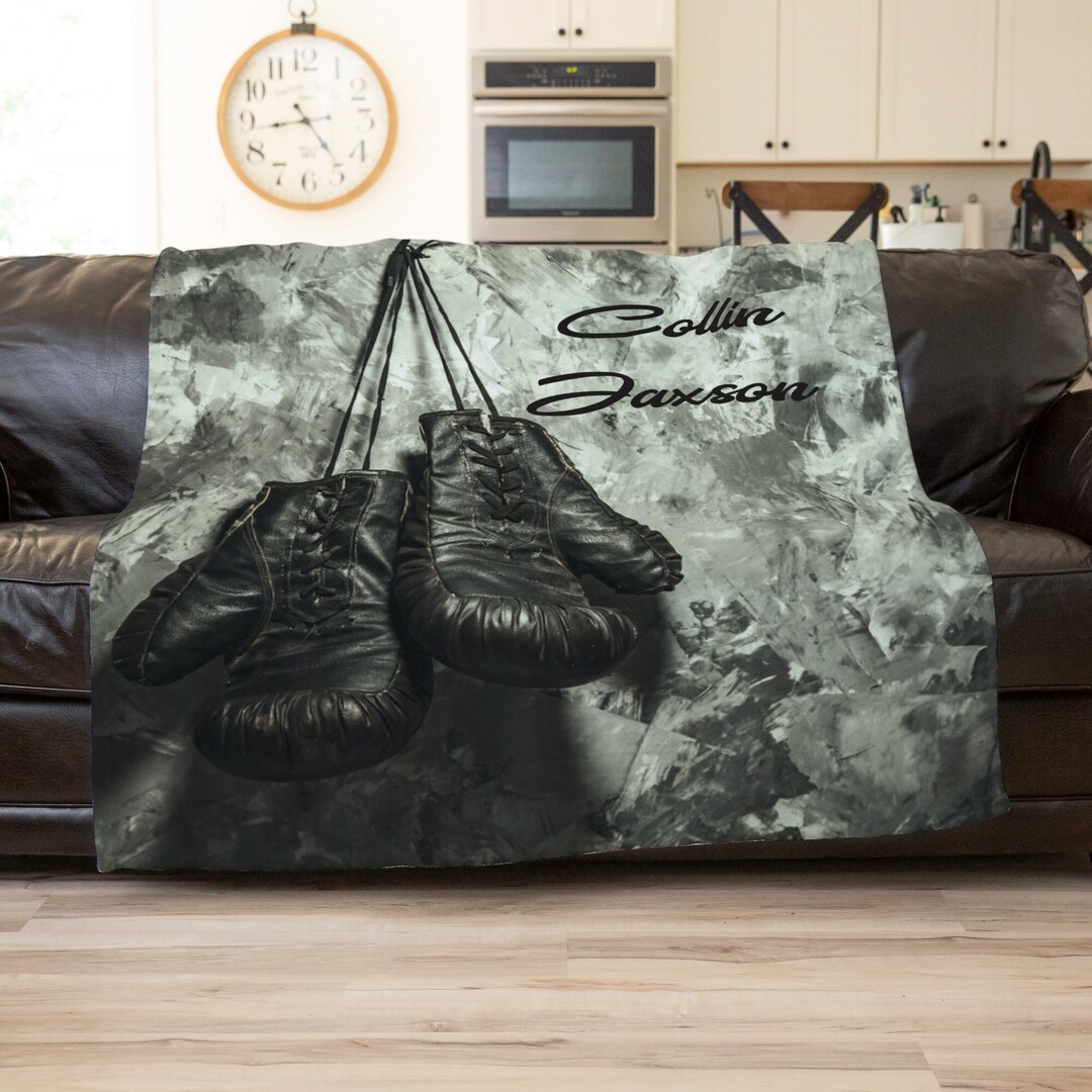 Boxing Gloves, Throw Blanket, Personalized Boxing Gloves, Boxing Coach ...