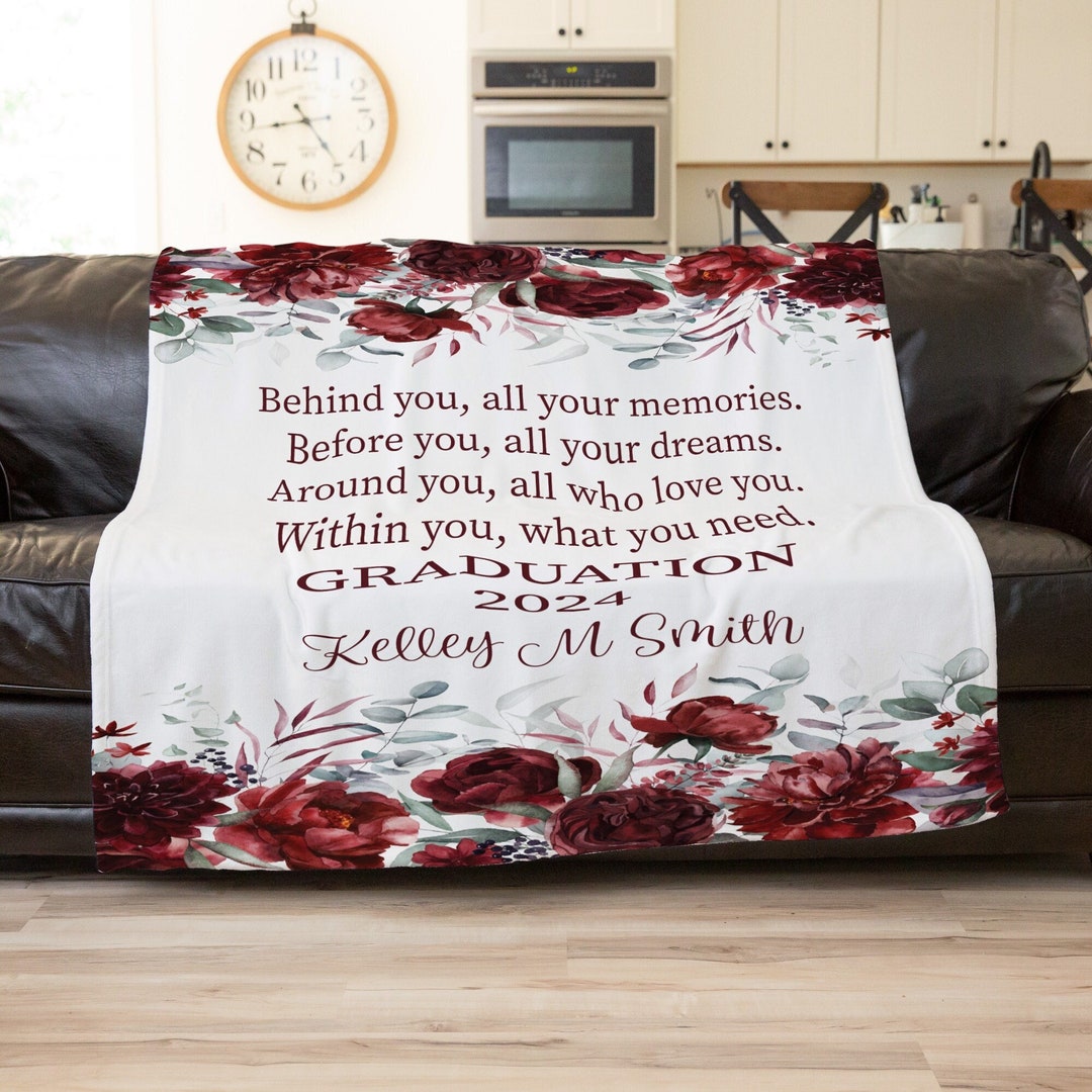 Graduation Blanket, Senior 2024 Present, Personalized High School Grad ...