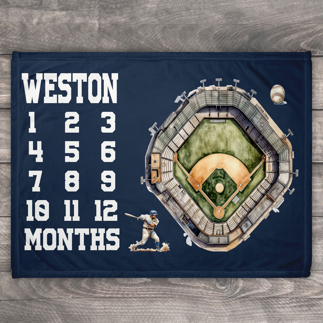 Baseball Milestone Blanket, Baby Milestone Blanket Boy, Monthly Baby ...