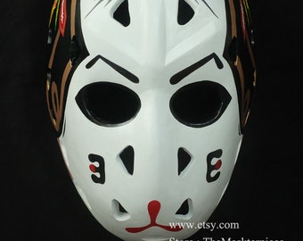 Terry Sawchuk Ice Hockey Mask Goalie Helmet 1:1 Scale Wearable Home ...