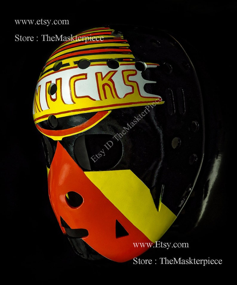 John Garrett Ice Hockey Mask Goalie Helmet 1:1 Scale Home Decor Vintage ...