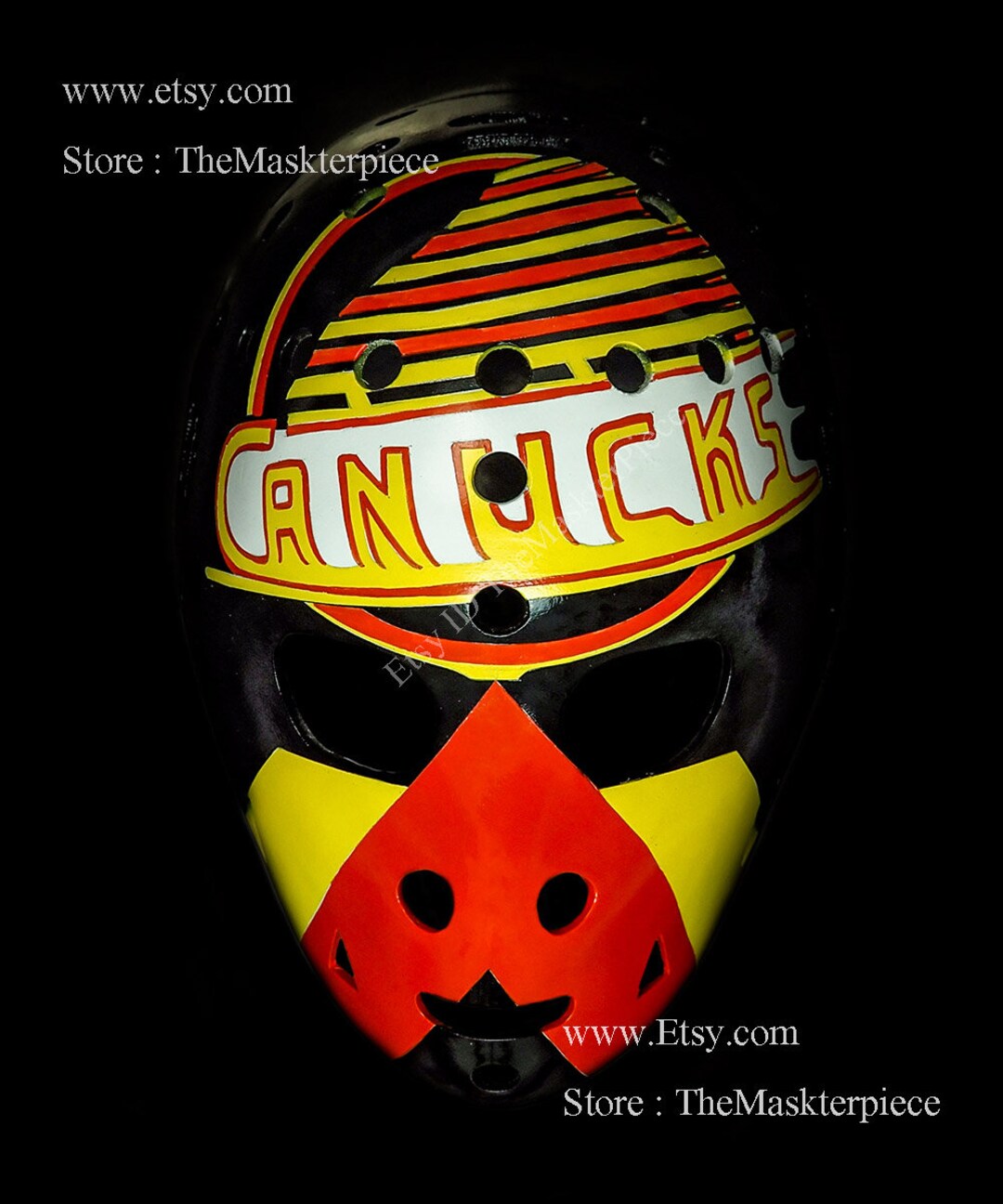 John Garrett Ice Hockey Mask Goalie Helmet 1:1 Scale Home Decor Vintage ...