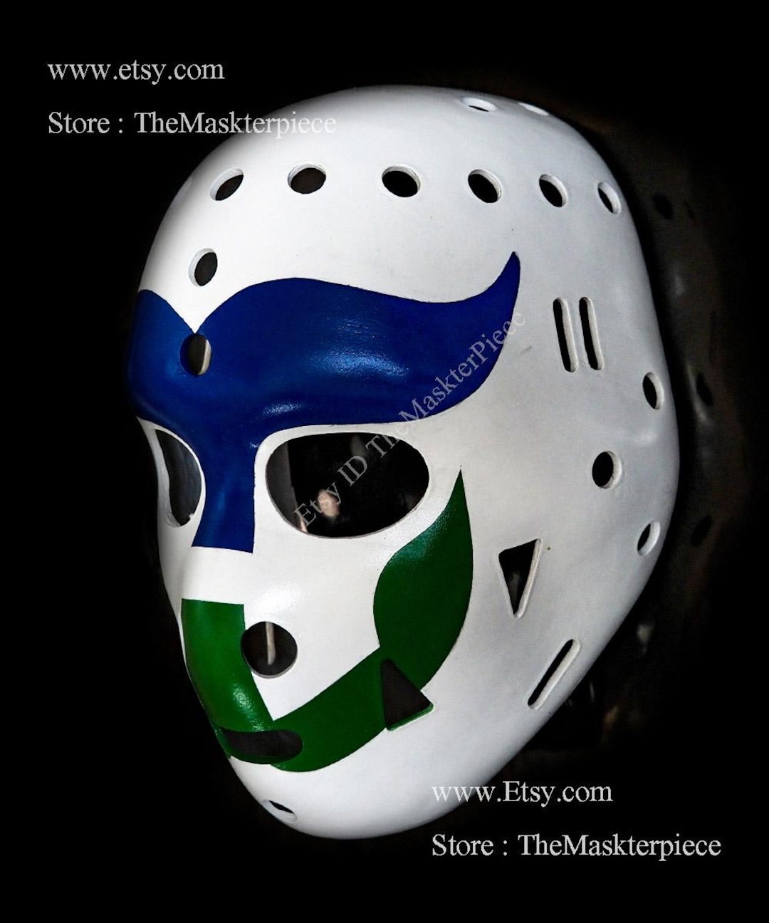 John Garrett Ice Hockey Mask Goalie Helmet 1:1 Scale Home Decor Vintage ...