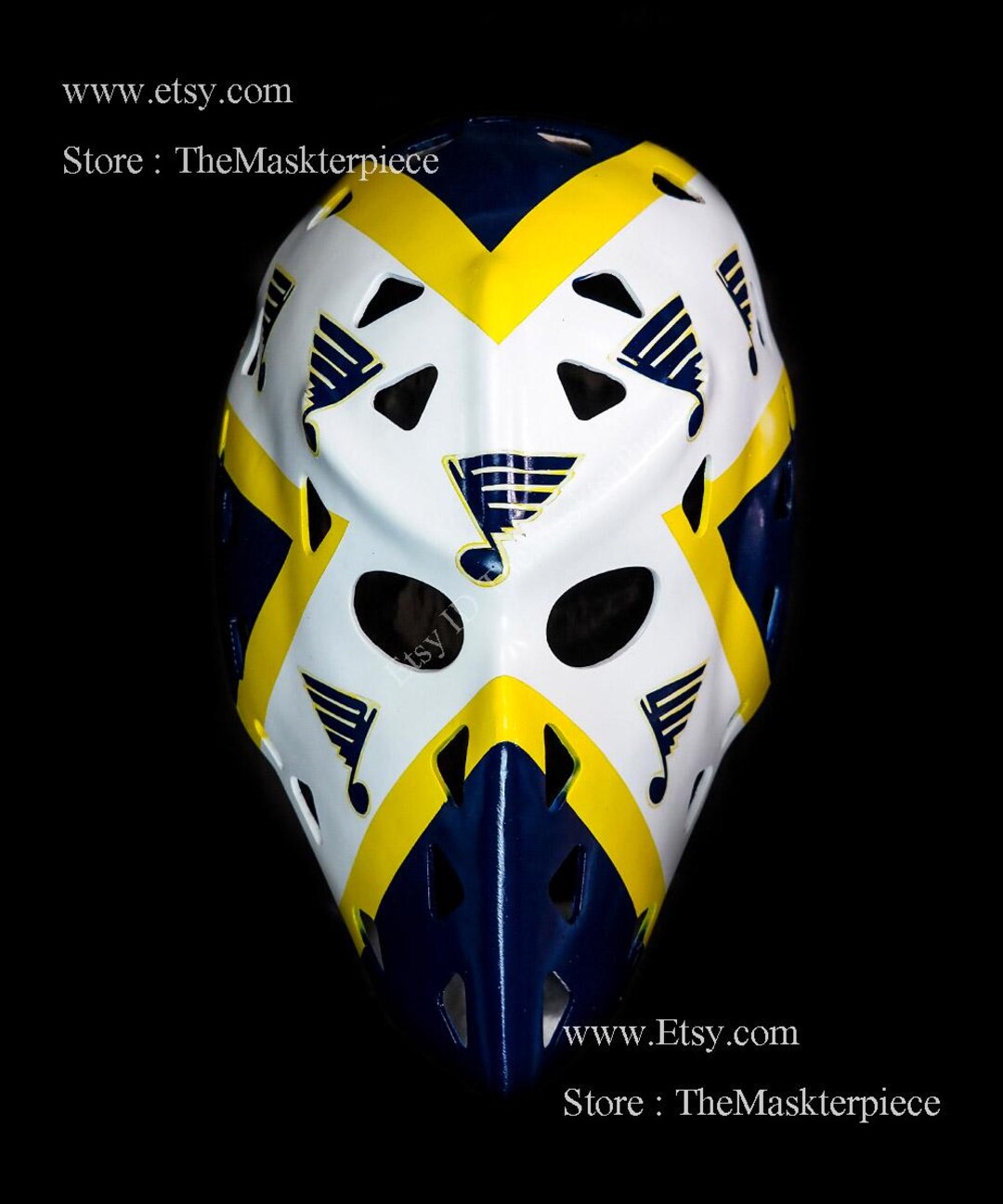 Rick Heinz Ice Hockey Mask Goalie Helmet 1:1 Scale Home Decor Vintage ...