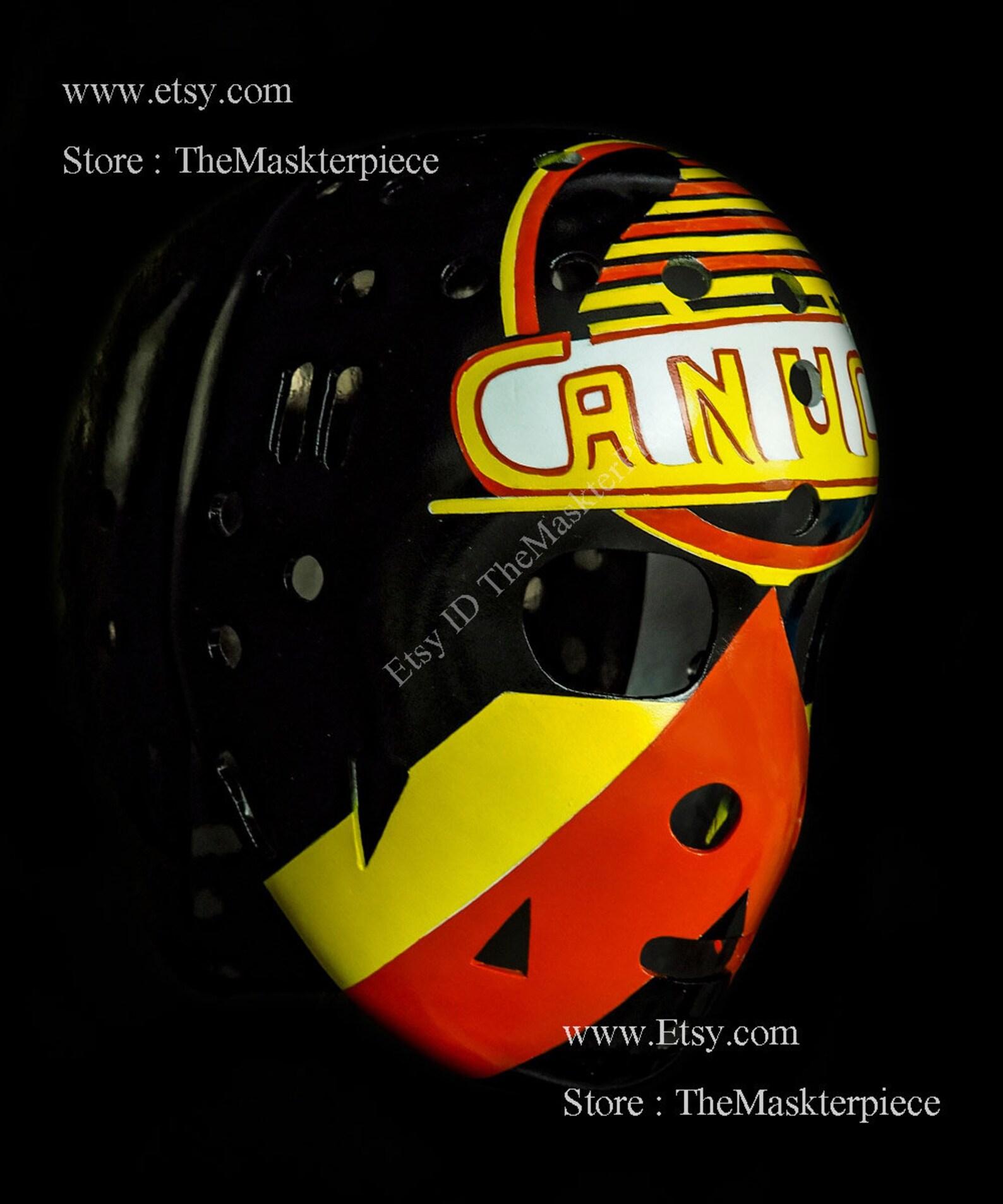 John Garrett Ice Hockey Mask Goalie Helmet 1:1 Scale Home Decor Vintage ...