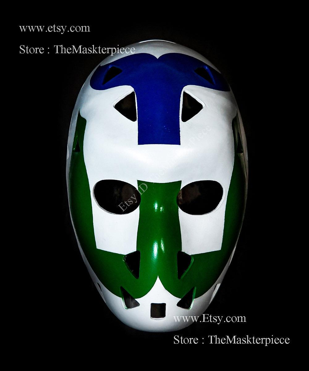 John Garrett Whalers Ice Hockey Mask Goalie Helmet 1:1 Scale Home Decor ...