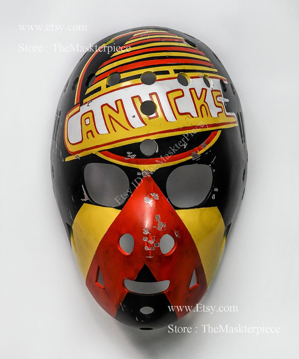 John Garrett Ice Hockey Mask Goalie Helmet 1:1 Scale Home Decor Vintage ...