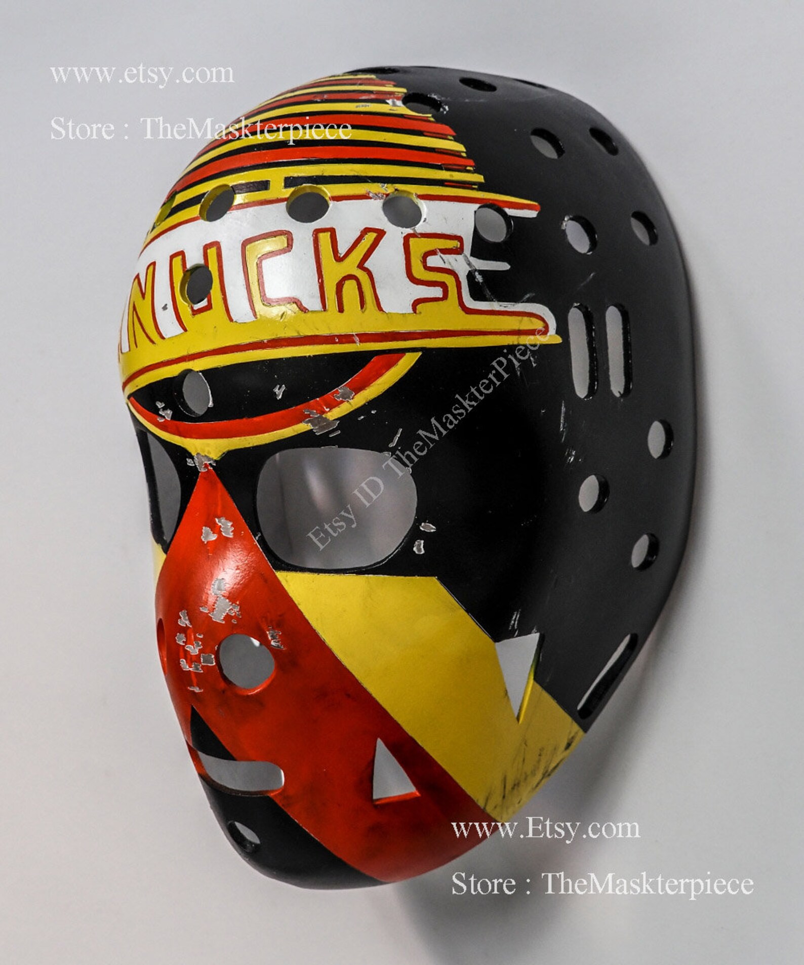 John Garrett Ice Hockey Mask Goalie Helmet 1:1 Scale Home Decor Vintage ...