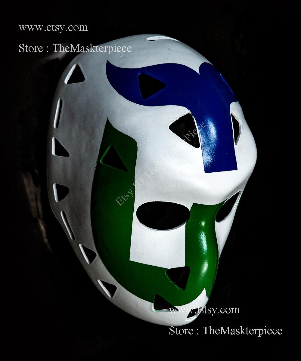 John Garrett Whalers Ice Hockey Mask Goalie Helmet 1:1 Scale Home Decor ...