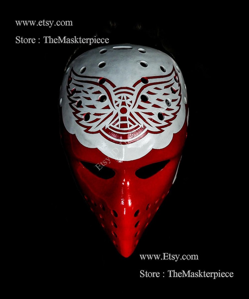Ron Low Detroit Full Size Hockey Mask Goalie Helmet 1:1 Scale Wearable ...