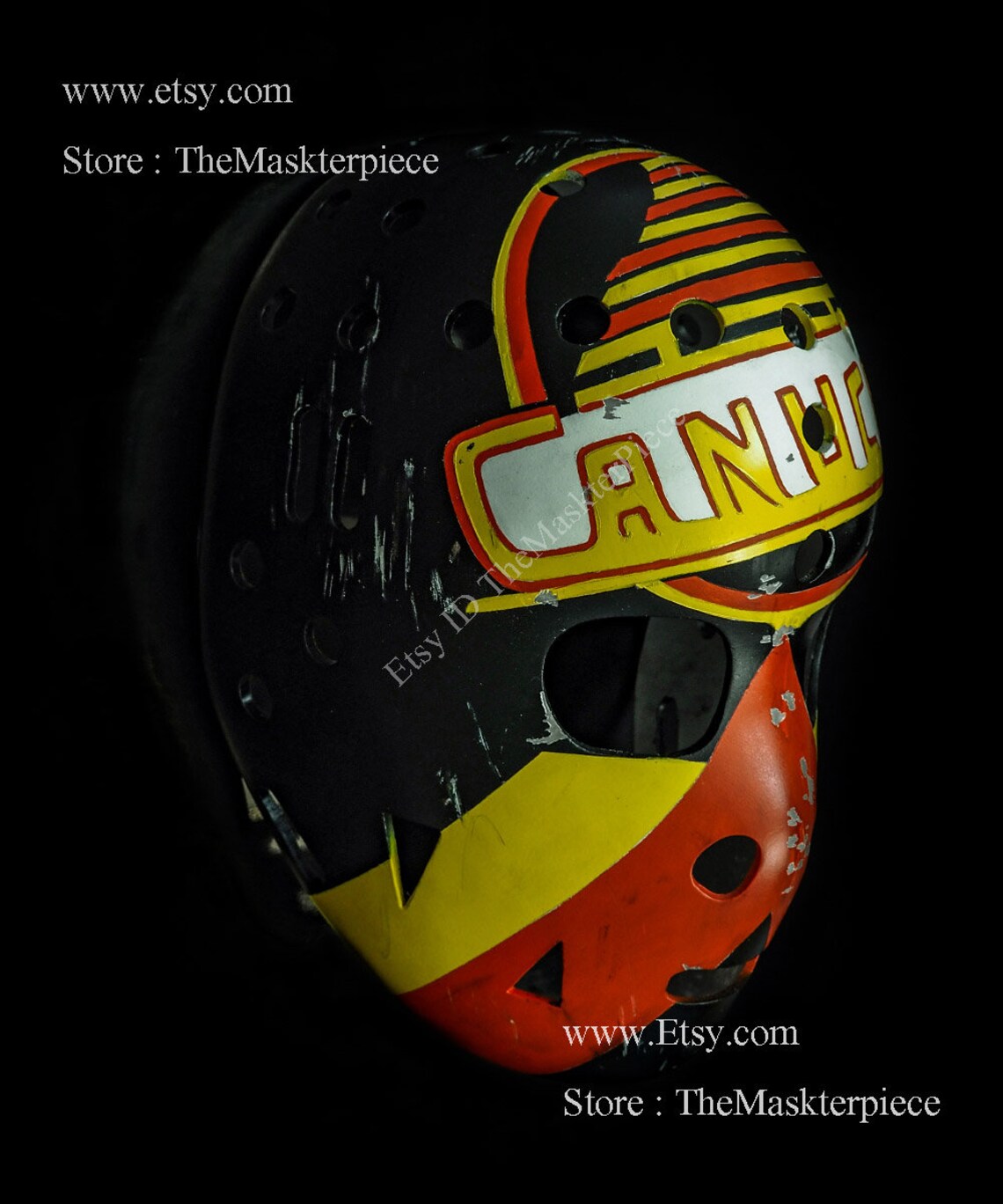 John Garrett Ice Hockey Mask Goalie Helmet 1:1 Scale Home Decor Vintage ...