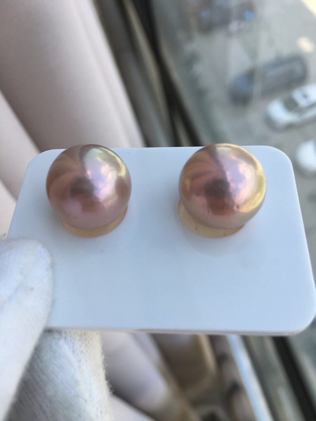14mm Large Natural Metallic Color Semi-baroque Pearl Pair, DEB023 - Etsy
