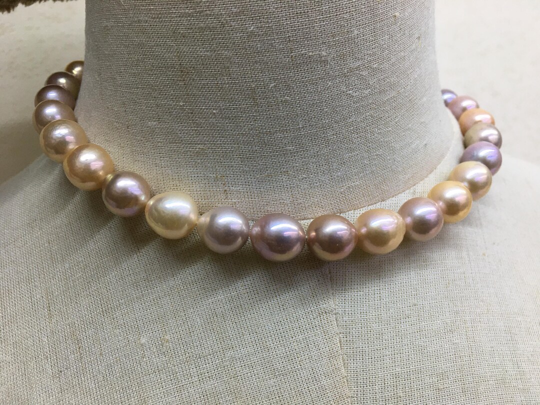 Natural Light Pink&purple Edison Pearl Bead String With Metallic Hue ...