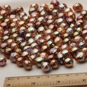 15 Metallic Rainbow Edison Pearls, Ripple Teardrop Beads (9-12mm) - Etsy
