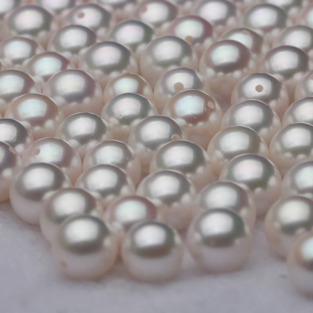 Akoya Loose Pearl---freshwater Cultured Akoya Pearl Half Drilled - Etsy
