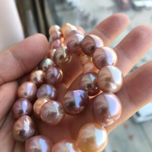 Natural Pink&purple Edison Pearl Bead String With Metallic Hue,esl210 ...