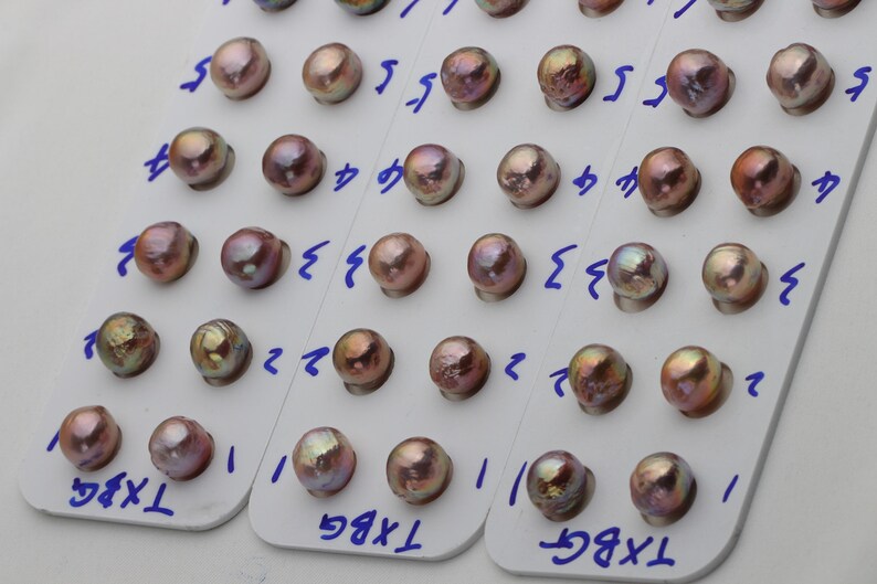 Amazing Metallic Color Edison Pearl Pair, Natural Color Ripple Pearl ...