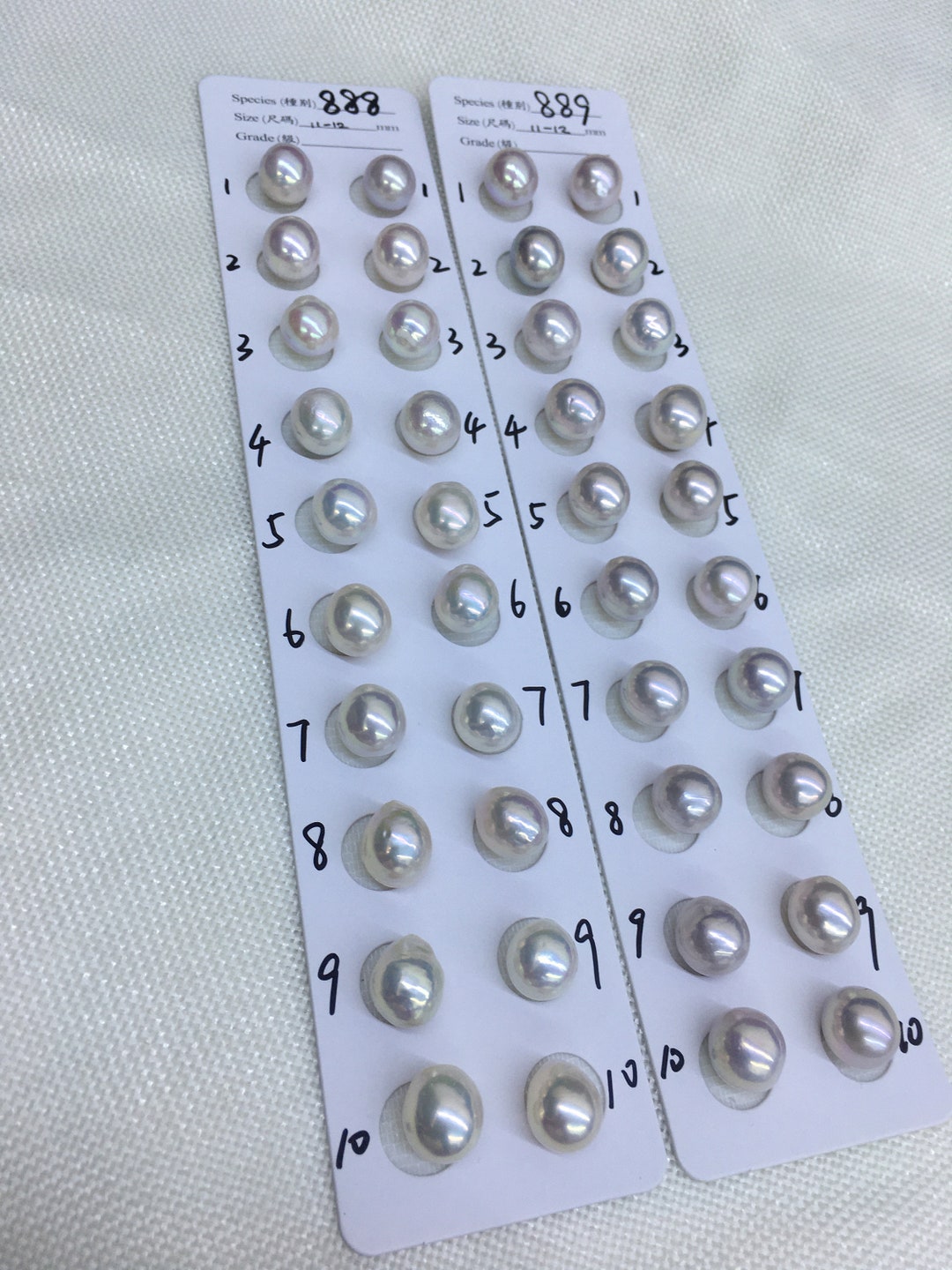 Mirror Luster 11-12mm Large Metallic White Drop Edison Pearl Pair for ...