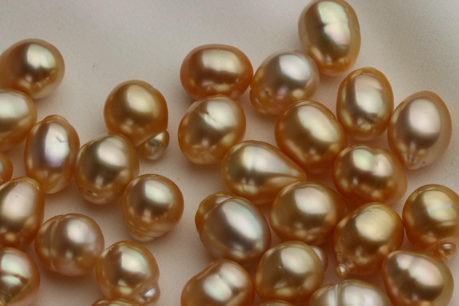 11-12mm Natural Gold Drop Baroque South Sea Pearl, Large Golden Salt ...